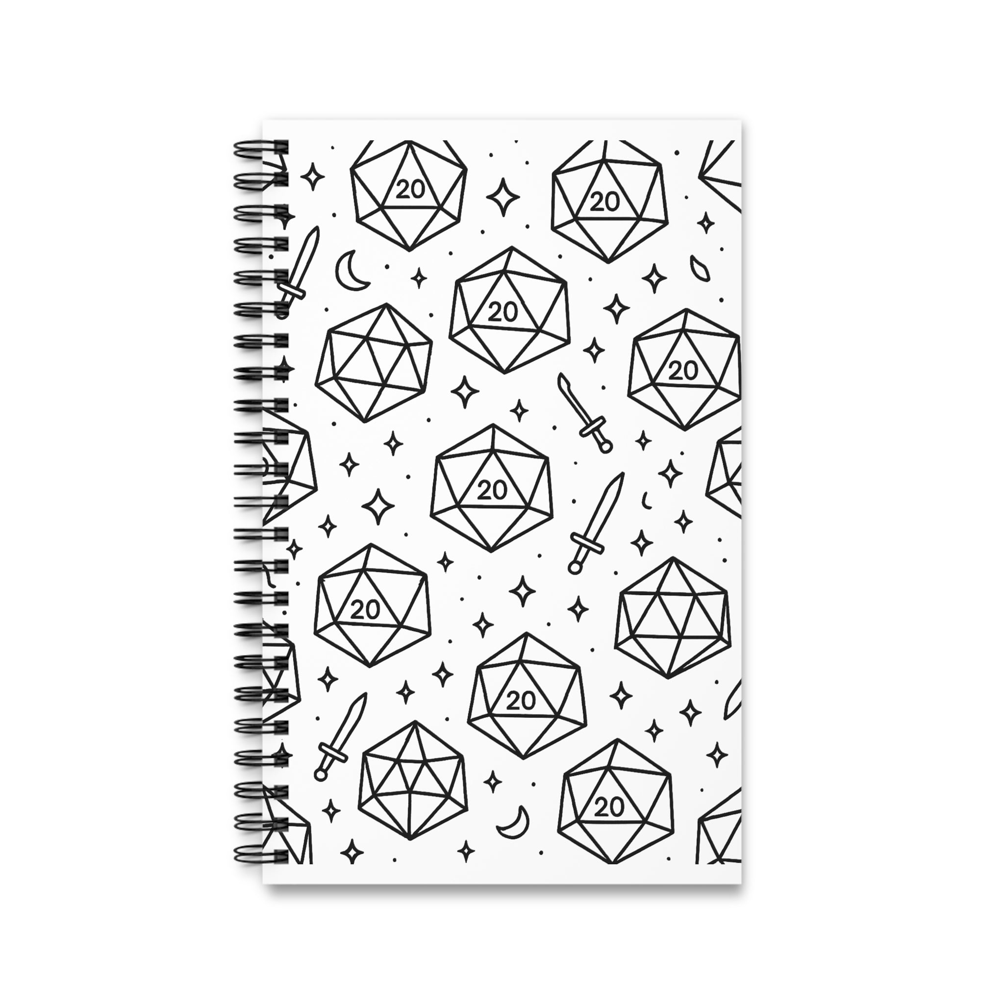 D20 RPG Journal – Spiral Notebook for D&D Gamers & Character Notes ...